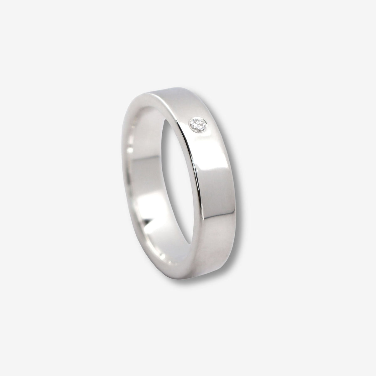 Silverring Herr, Vit diamant | Diamantring till herr – Mila Silver