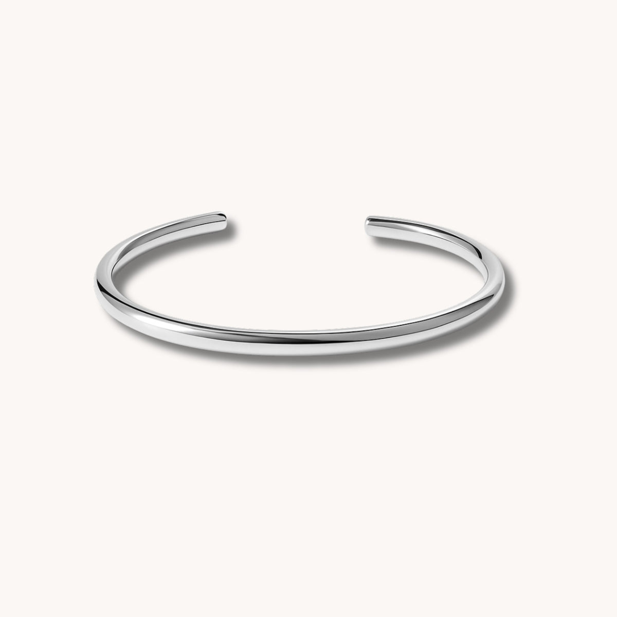 Stelt silverarmband till dam | Plain Round Cuff armband – Mila Silver