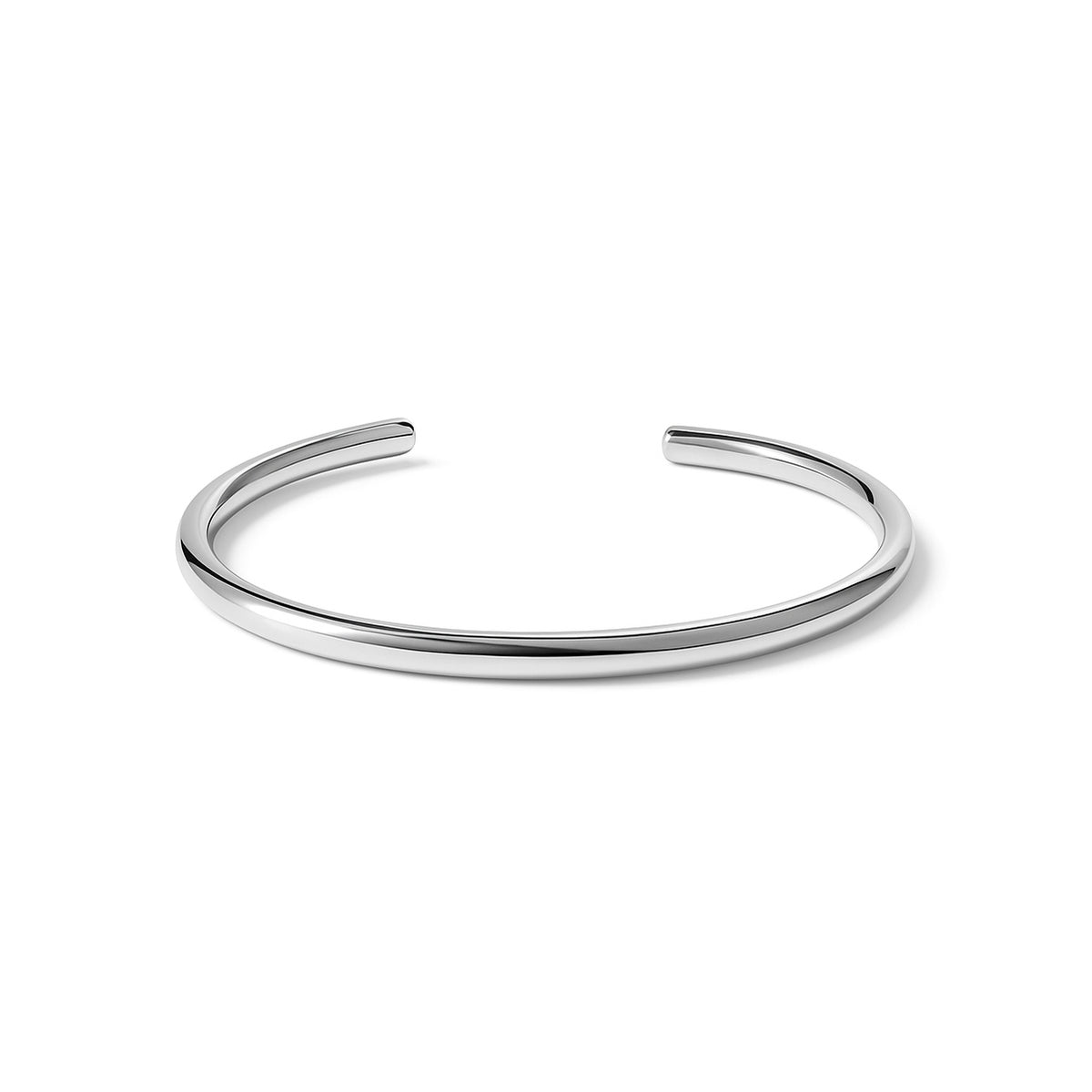 Stelt silverarmband till dam | Plain Round Cuff armband – Mila Silver