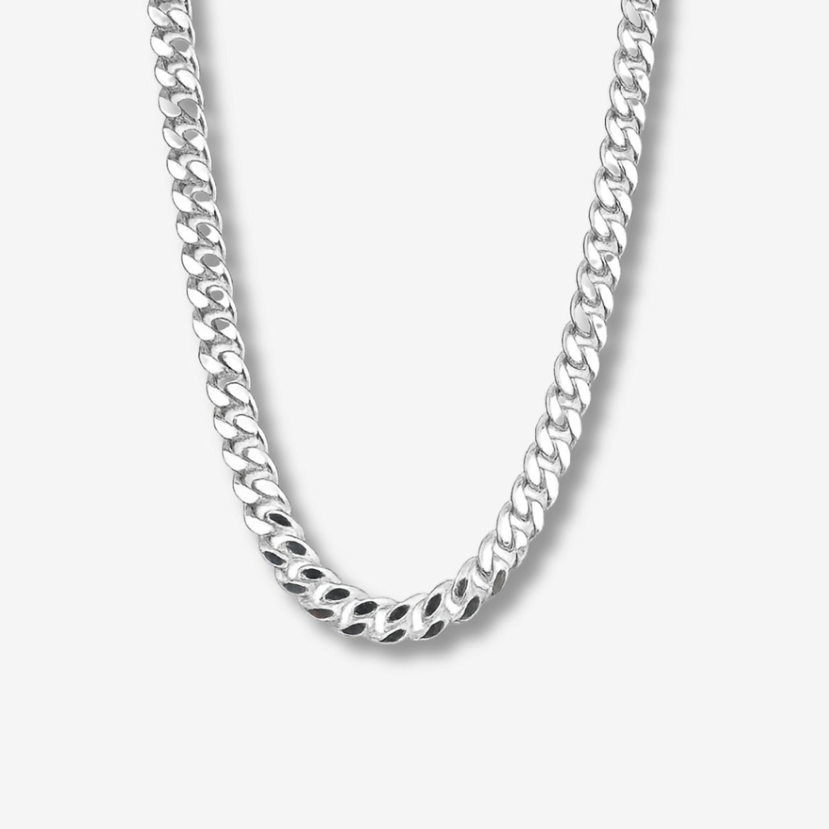 Mila Man Curb Chain Necklace silver, 5 mm | 925 silver – Mila Silver