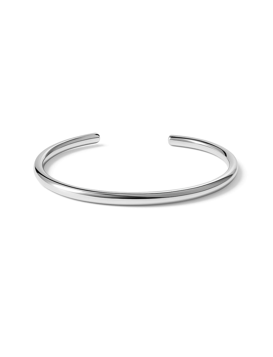 Silverarmband herr | Plain Round Cuff armband | Mila silver – Mila Silver