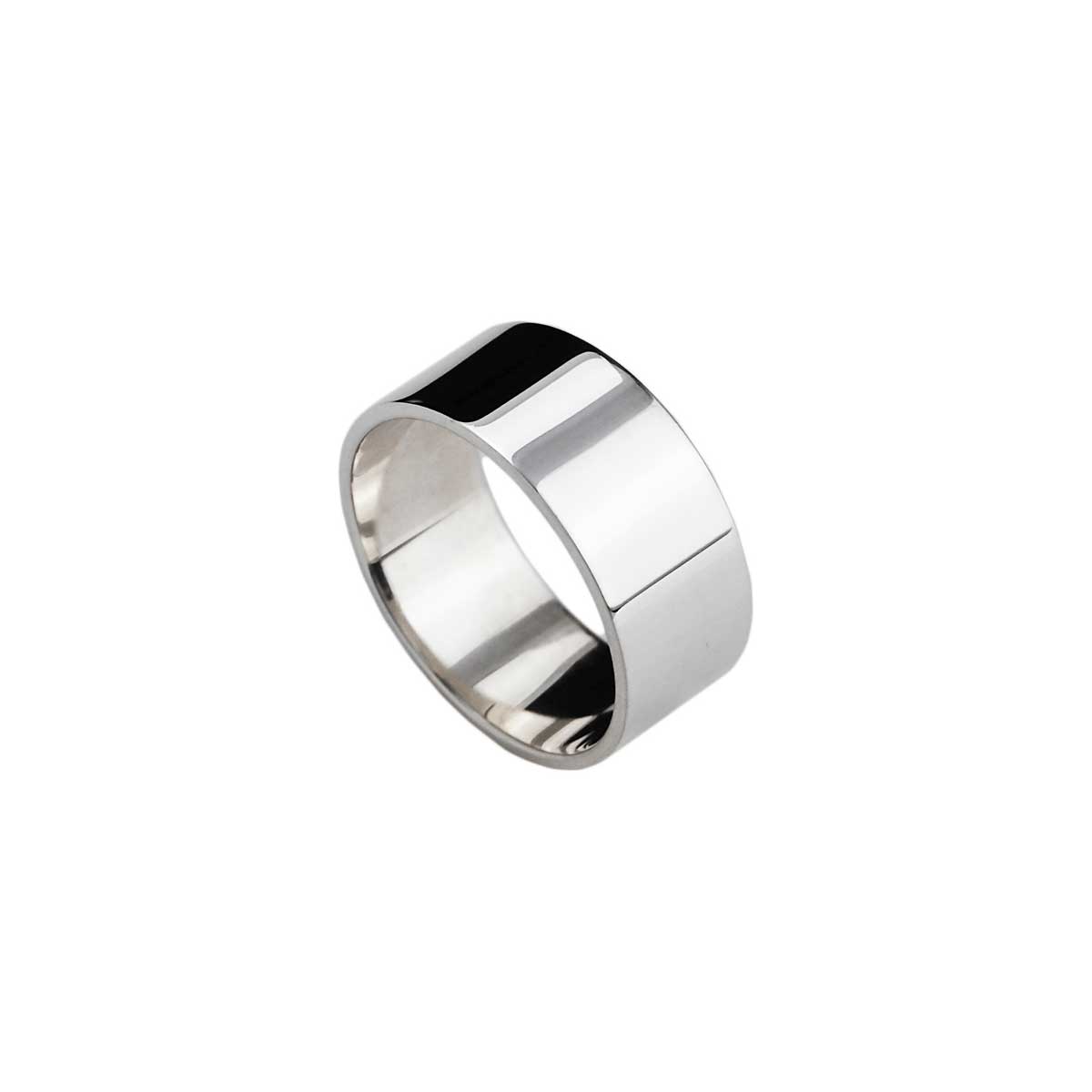 Men's silver engagement ring | Plain ring 10 mm | Free shipping – Mila ...