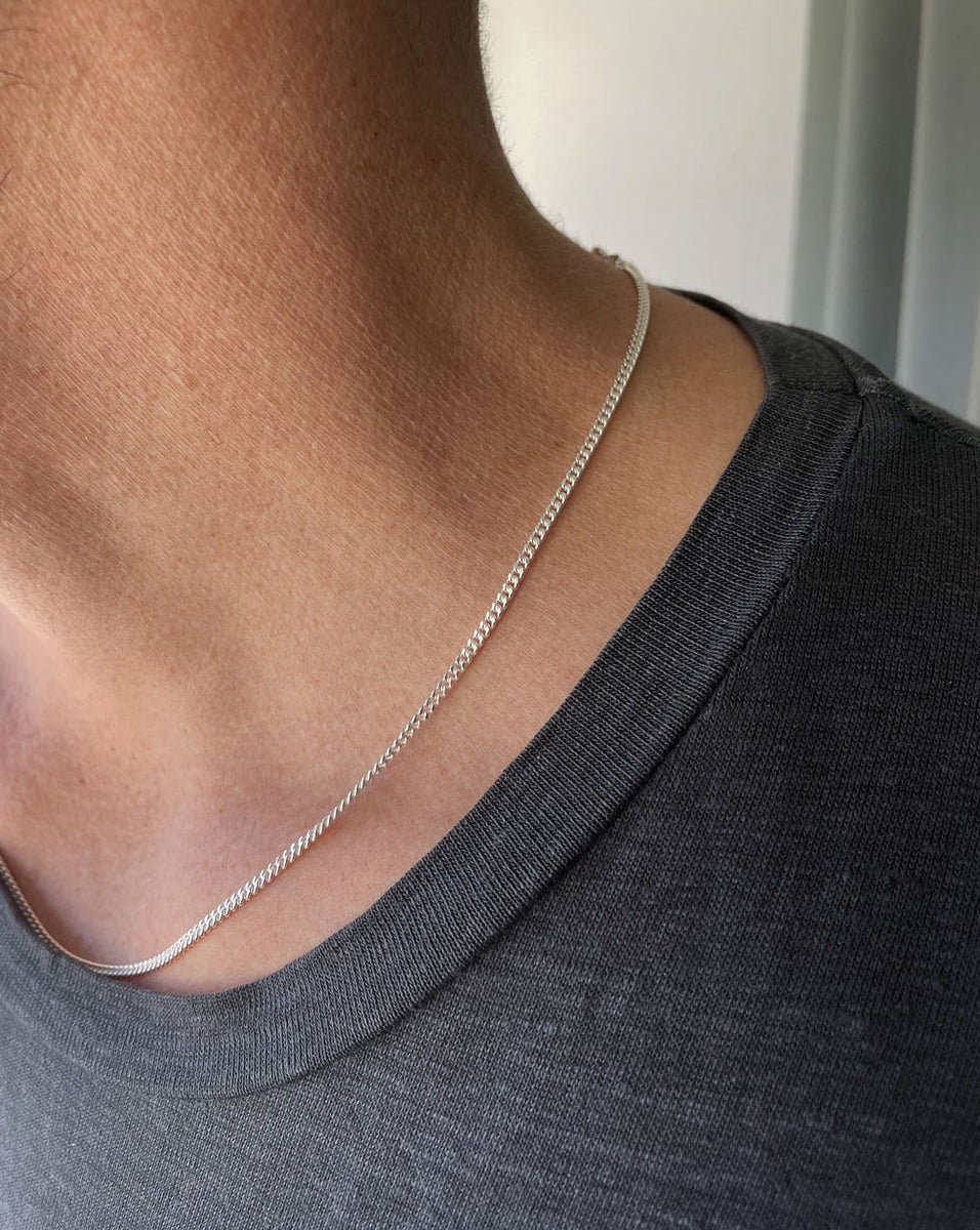Mila Man Halsband Herr, Pansarkedja 2 mm, 925 silver – Mila Silver